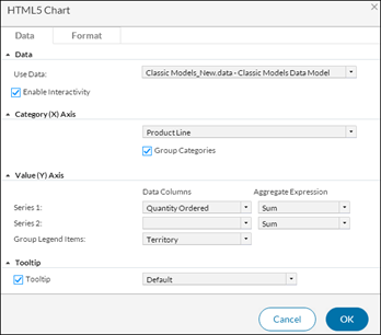 Add charts to a report design